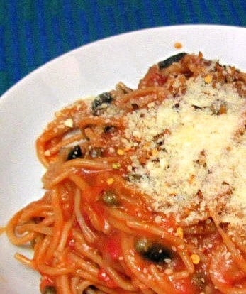 Spaghetti alla Puttanesca - Inhabited Kitchen